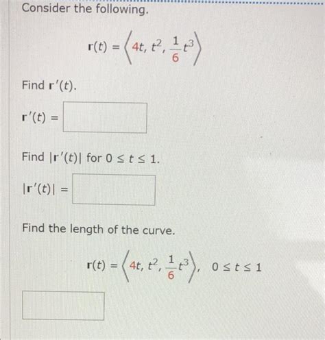 Solved Consider The Following R T Find R T R T Chegg