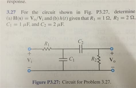 solved for the circuit shown in fig p3 27 determine a