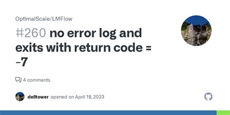 No Error Log And Exits With Return Code Issue OptimalScale LMFlow GitHub