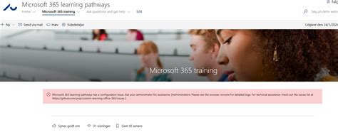 users can t access the microsoft 365 learning pathways web part · issue