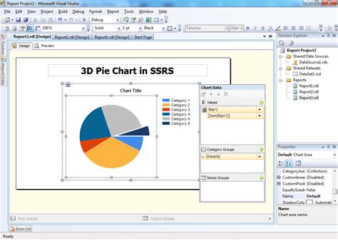 ssrs bar chart data labels outside showing the total value in stacked