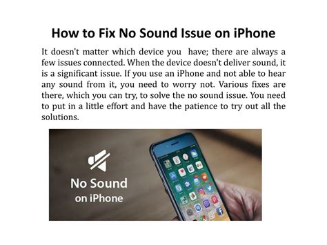 PPT How To Fix No Sound Issue On IPhone PowerPoint Presentation Free Download ID 8358447