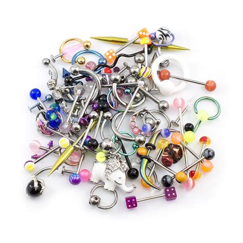 Pack Of 15 Body Piercing Jewelry Randomly Picked