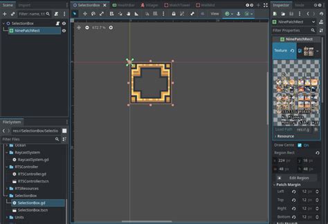 making a selection box in godot gameidea