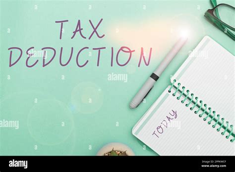 Conceptual Caption Tax Deduction Internet Concept Amount Subtracted