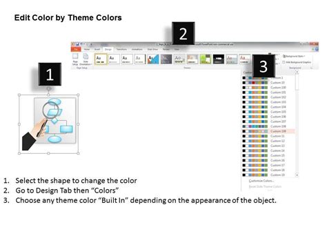 0914 flow chart with magnifying glass showing algorithm analysis ppt