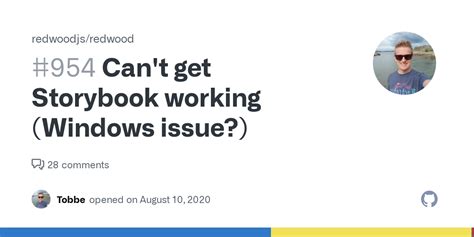 can t get storybook working windows issue · issue 954 · redwoodjs
