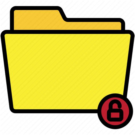 Yellow Unlocked Folder Files Interfcae Ui Archive Icon Download On Iconfinder