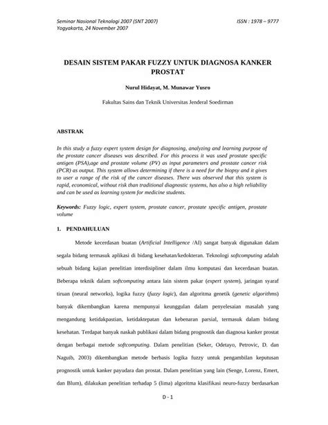 PDF Desain Sistem Pakar Fuzzy Untuk Diagnosa Kanker Prostat DOKUMEN TIPS