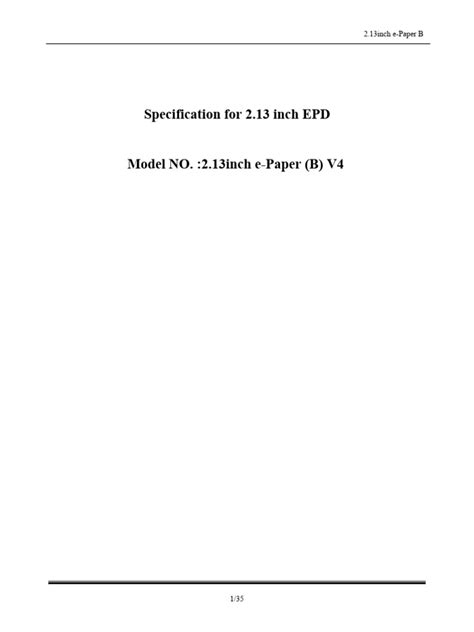 213inch E Paper B V4 Specification Download Free Pdf Microcontroller Computer Engineering