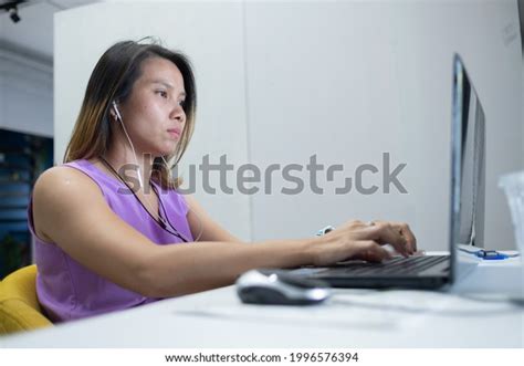 Woman Typing Keyboard Girl Using Computer Stock Photo Shutterstock