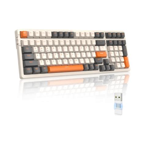 Wireless Mechanical Keyboard Dual Mode 2 4G BT5 0 2 In 1 Receiver 100 Keys Hot Swappable Red