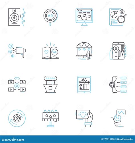 Product Marketing Linear Icons Set Advertising Positioning Branding Promotions Segmentation