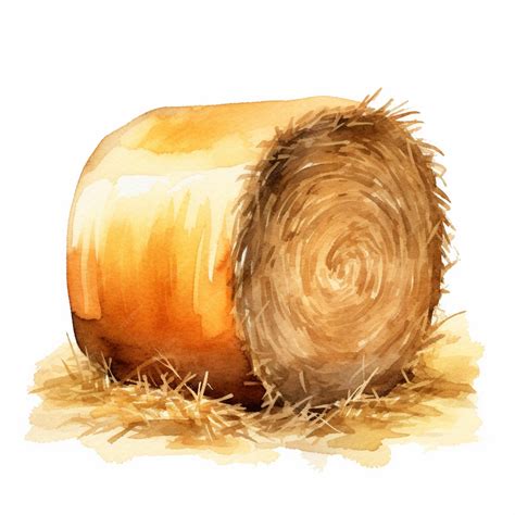 Premium AI Image | there is a watercolor painting of a hay bale generative ai