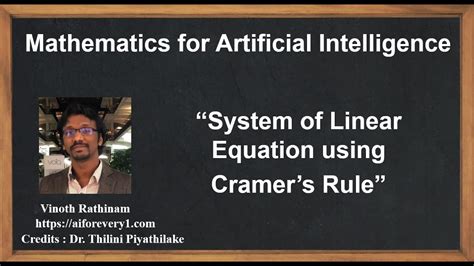 Machine Learning Tutorial Python Mathematics Linear Equations Cramer S Rule YouTube