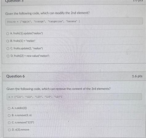 Solved Which Is The Output Of The Following Statements