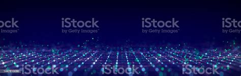 Futuristic Perspective Grid In Digital Cyberspace Flow Of Binary Code Network Connection