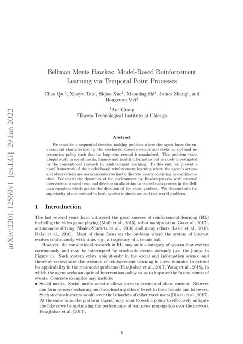 bellman meets hawkes model based reinforcement learning via temporal
