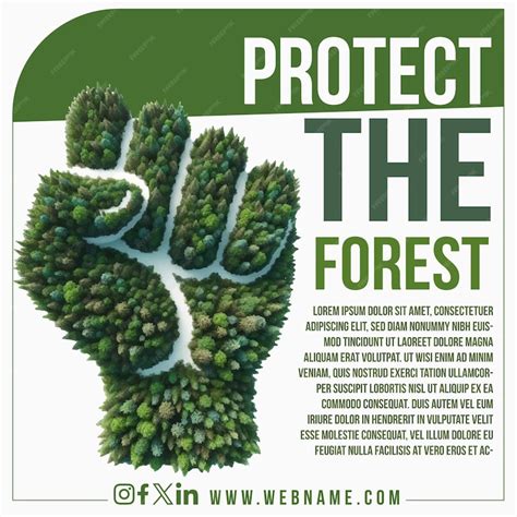 Premium Vector Forest Trees Environmental Poster With Hand Fist