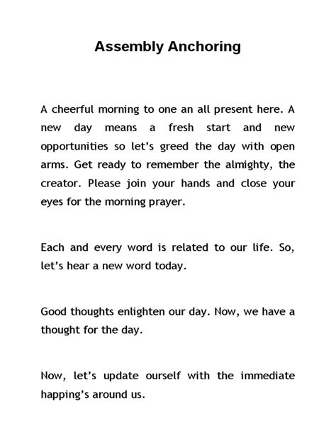 Assembly Anchoring Pdf