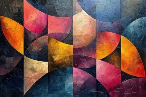 Premium Photo An Abstract Composition Of Geometric Shapes And Vibrant Colors
