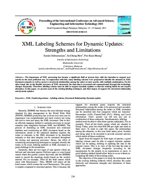 Pdf Xml Labeling Schemes For Dynamic Updates Strengths And Limitations