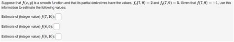 Solved Suppose That F X Y Is A Smooth Function And That Its Chegg