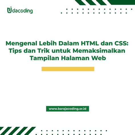UdaBelajar Mengenal Lebih Dalam HTML Dan CSS Tips Dan Trik Untuk