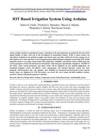 IOT Based Irrigation System Using Arduino By Research Publish Journals Issuu