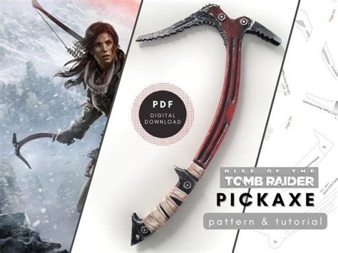 Tomb Raider Pickaxe Pattern And Tutorial For Lara Croft Cosplay Diy Blueprint Pdf Digital Download