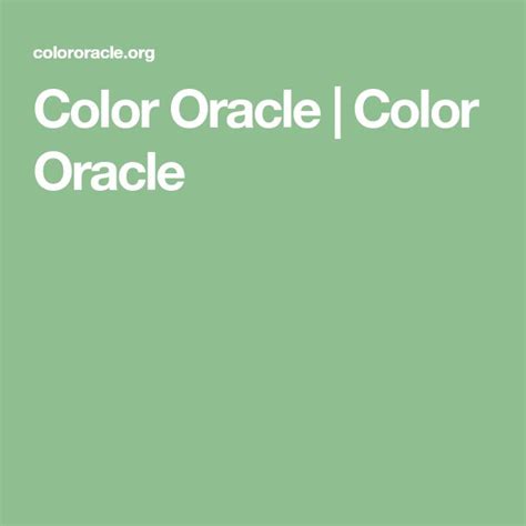 Color Oracle Color Oracle Oracle Color Color Vision
