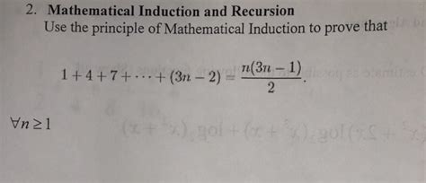 Solved 2 Mathematical Induction And Recursion Use The