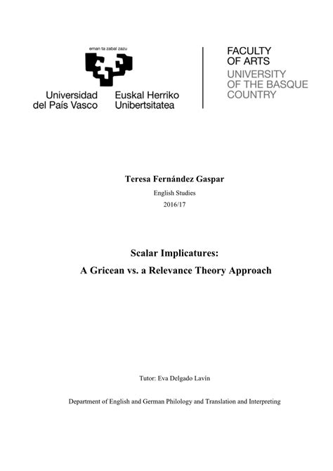 Scalar Implicatures A Gricean Vs A Relevance Theory Approach Docslib