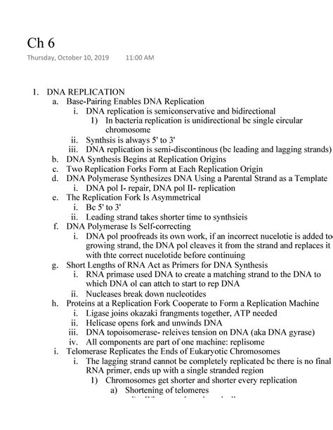 Ch 6 Lecture Notes 6 Warning Tt Undefined Function 32 Dna Replication Base Pairing