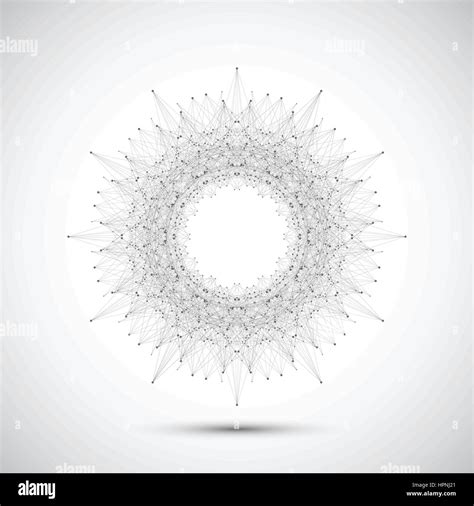 Geometric Abstract Form With Connected Line And Dots Graphic Background For Your Design Vector