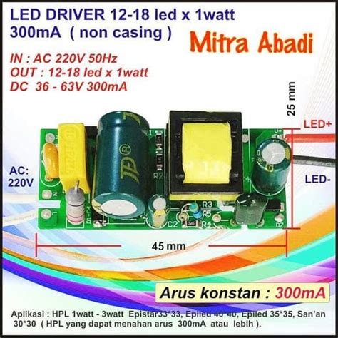 Jual Led Driver X Watt Ma Ac Dc Tanpa Casing Shopee Indonesia