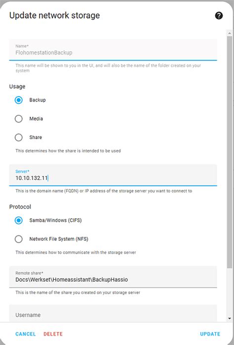 Adding Network Storage To Media Fails On Vm Synology Nas Installation Home Assistant Community