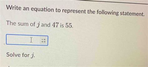 solved write an equation to represent the following statement the sum