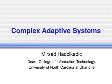 PPT Complex Adaptive Systems PowerPoint Presentation Free Download ID