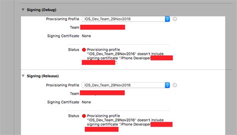 Ios10 Doesnt Include Signing Certificate In Xcode81 Stack Overflow