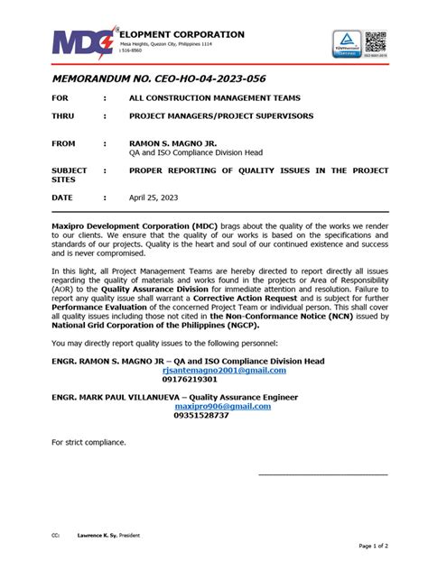 Memo Qa Pdf Business