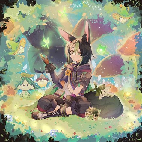 在树林里巡逻 ？ 插画师たまむら的原神提纳里插画图片 bobopic
