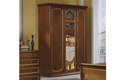 Шкаф 3 х дв с зеркалом ЛУИДЖИ цвет орех артикул 0037373 Купить в