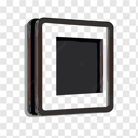 액자가 있는 흑백 정사각형 벽 예술 벡터 흰색 배경에 지렛대의 단순한 검은색 아이콘 그림자 없음 작은 프레임 중앙 Png 일러스트 및 벡터 에 대한 무료 다운로드