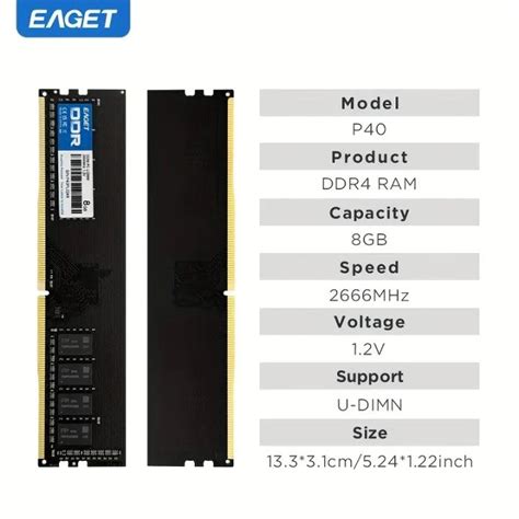 Eaget 8gb16gb Ddr4 2666mhz 3200mhz Ram 12v Udimm High Performance