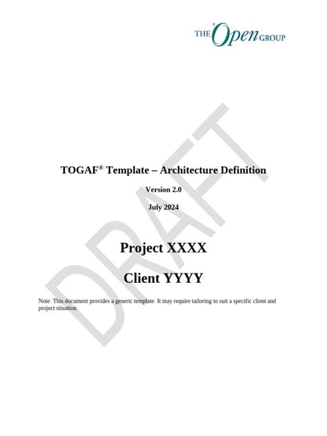 Togaf® Template Architecture Definition Pdf Information