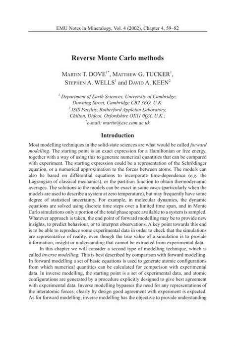 Pdf Reverse Monte Carlo Methods Ccp14webstatsccp14acukccpweb