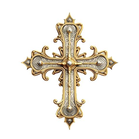 Крест в средневековом стиле на прозрачном фоне созданный с помощью генеративного искусственного