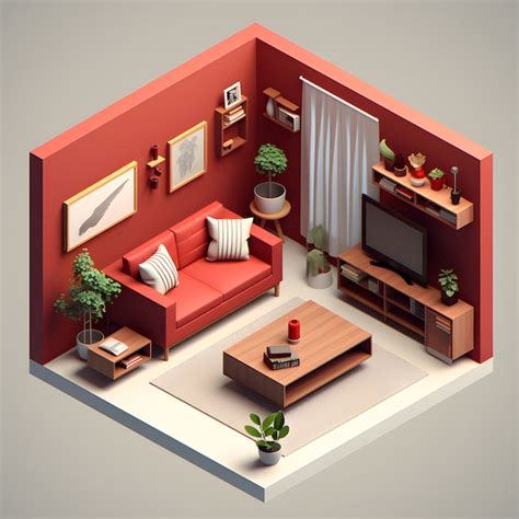 3d Model Of House Room Ai Generated Image