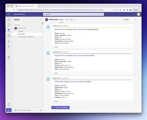 Announcing Microsoft Teams Webhook Integration For Pulumi Cloud